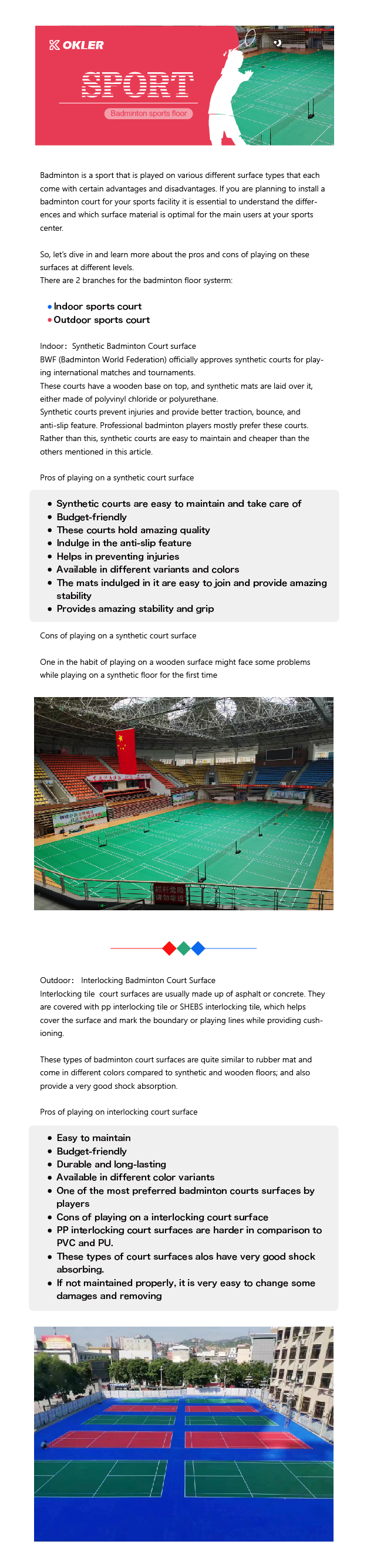 PP Tiles for Badminton Court | Okler